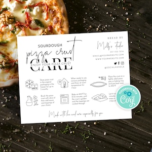 Sourdough Pizza Crust Care Instructions Template, Minimalist Pizza Base ...