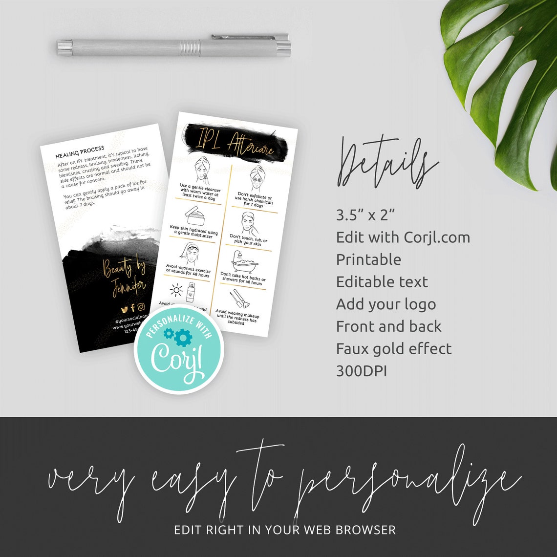 Editable IPL Care Card Template IPL Aftercare Instructions - Etsy