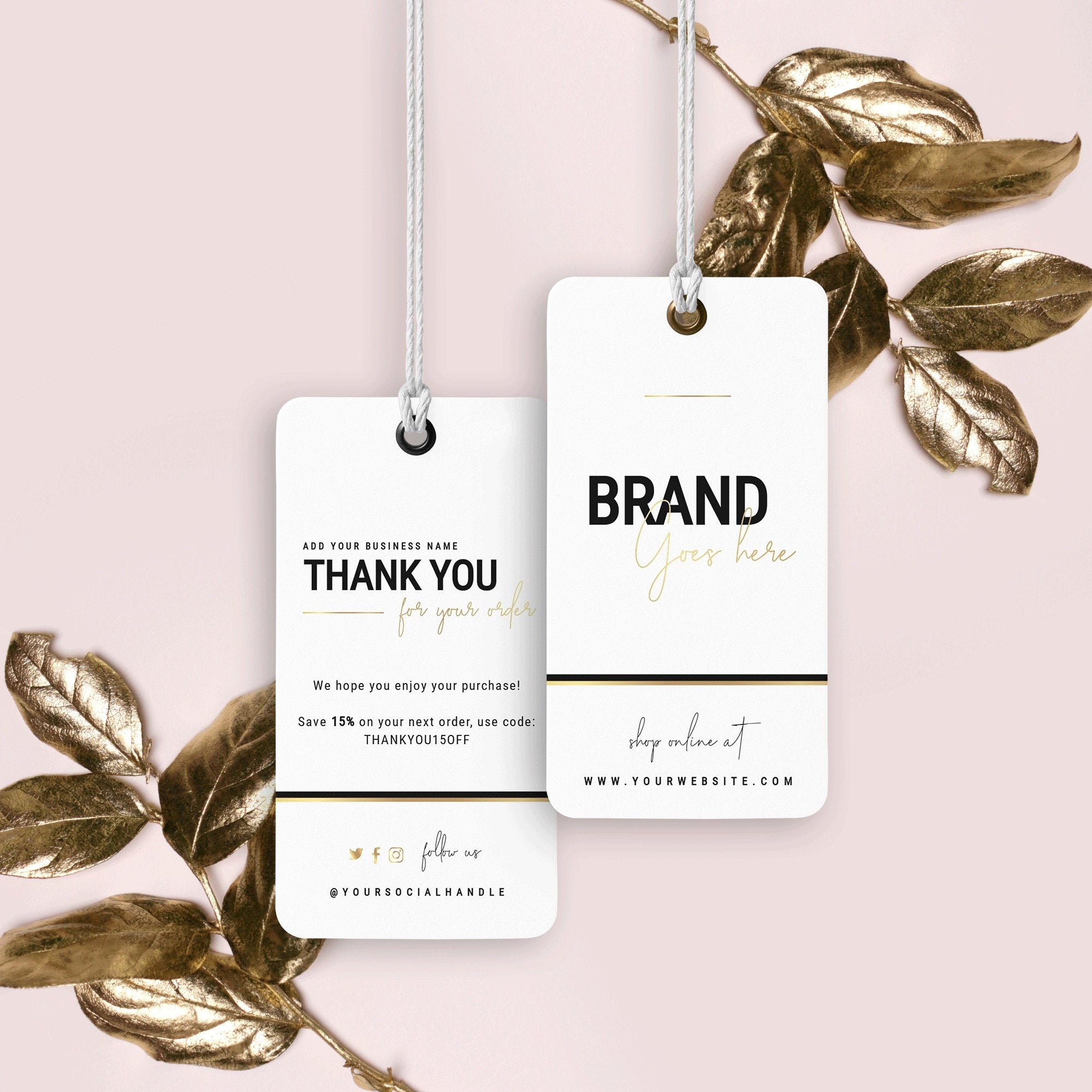 Paper & Party Supplies Thank You for Your Order Tags Printable Hang Tag ...