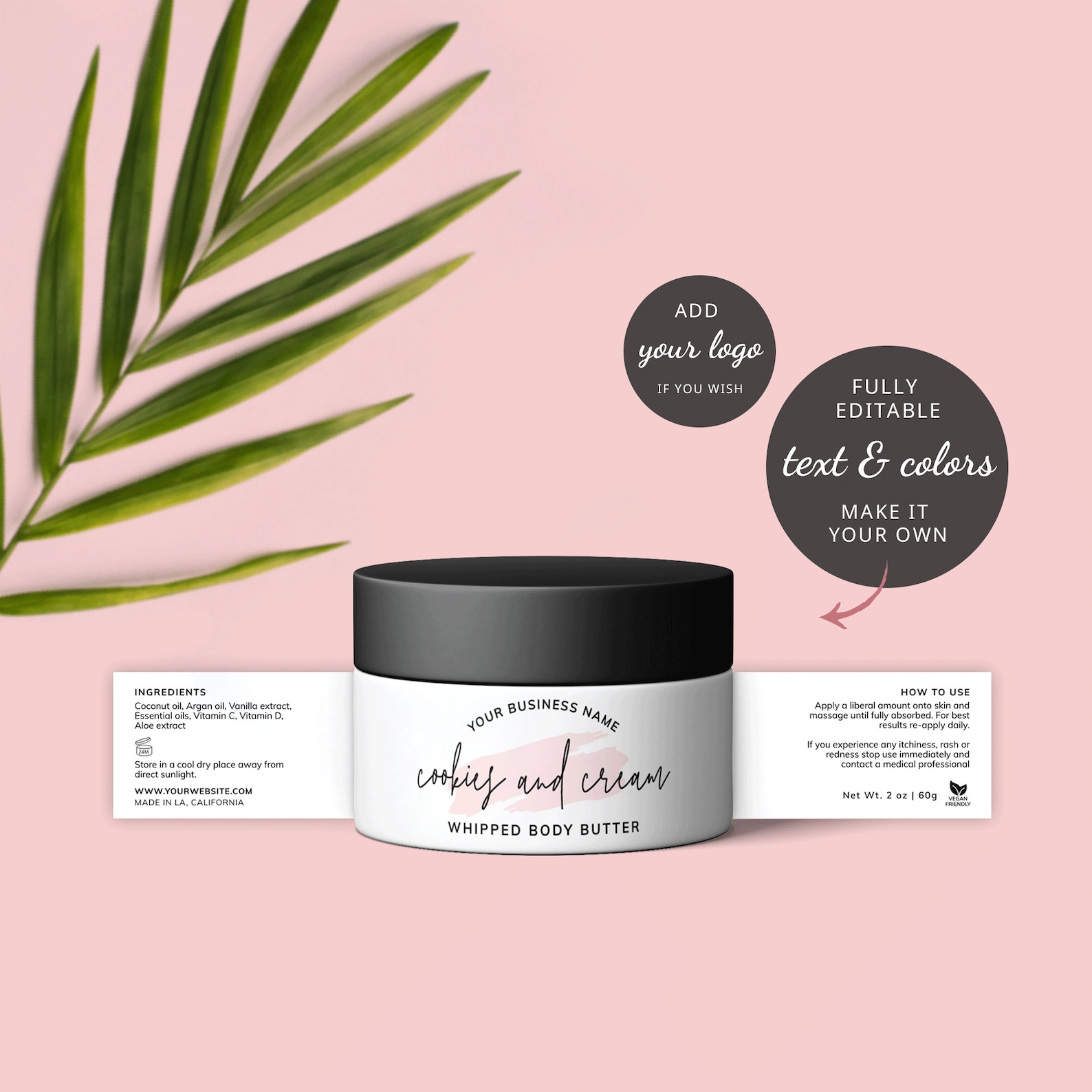 Editable Jar Label Template Cosmetics Jar Wrapper Labels - Etsy