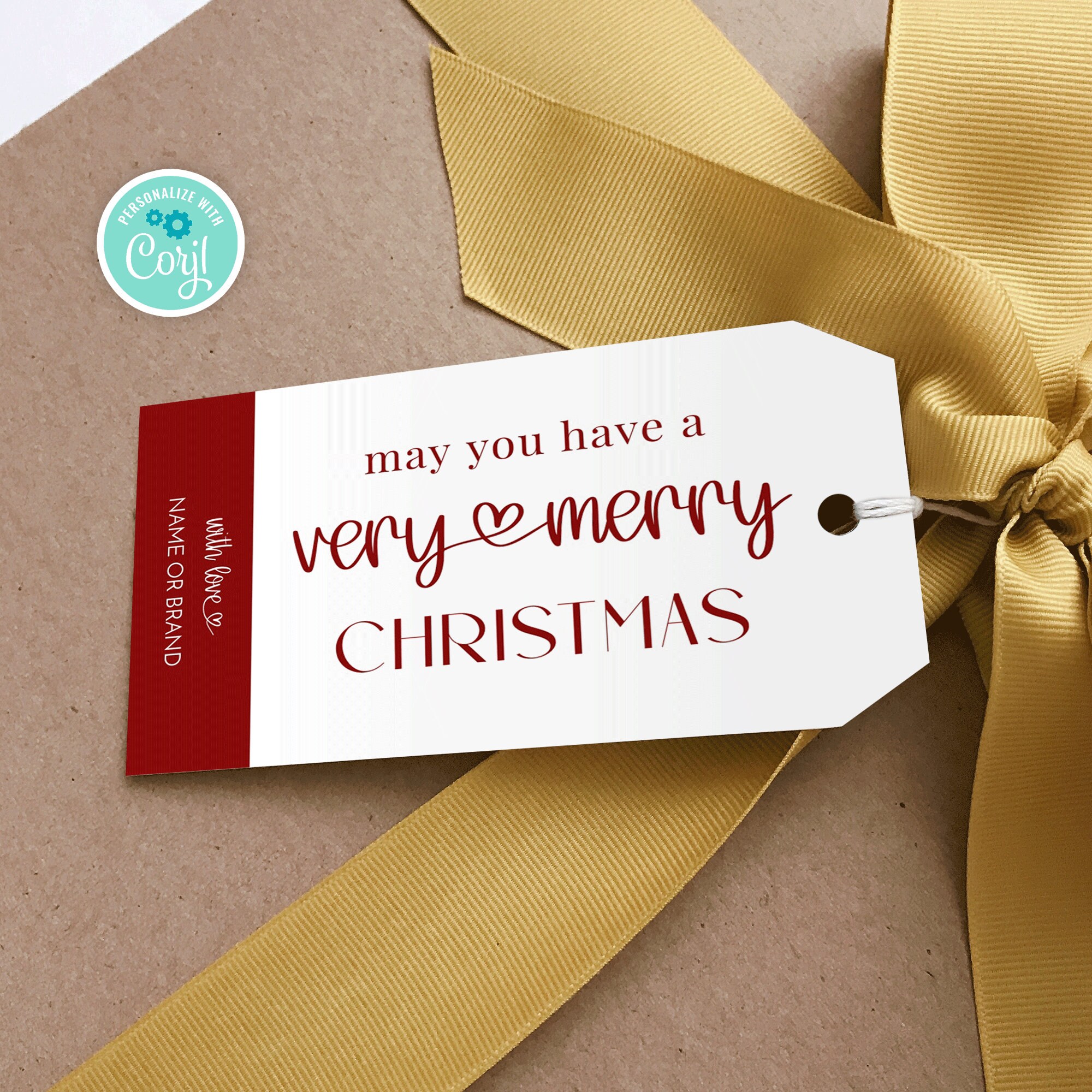 DIY Holiday Gift Tag Template Merry Christmas Hang Tags - Etsy