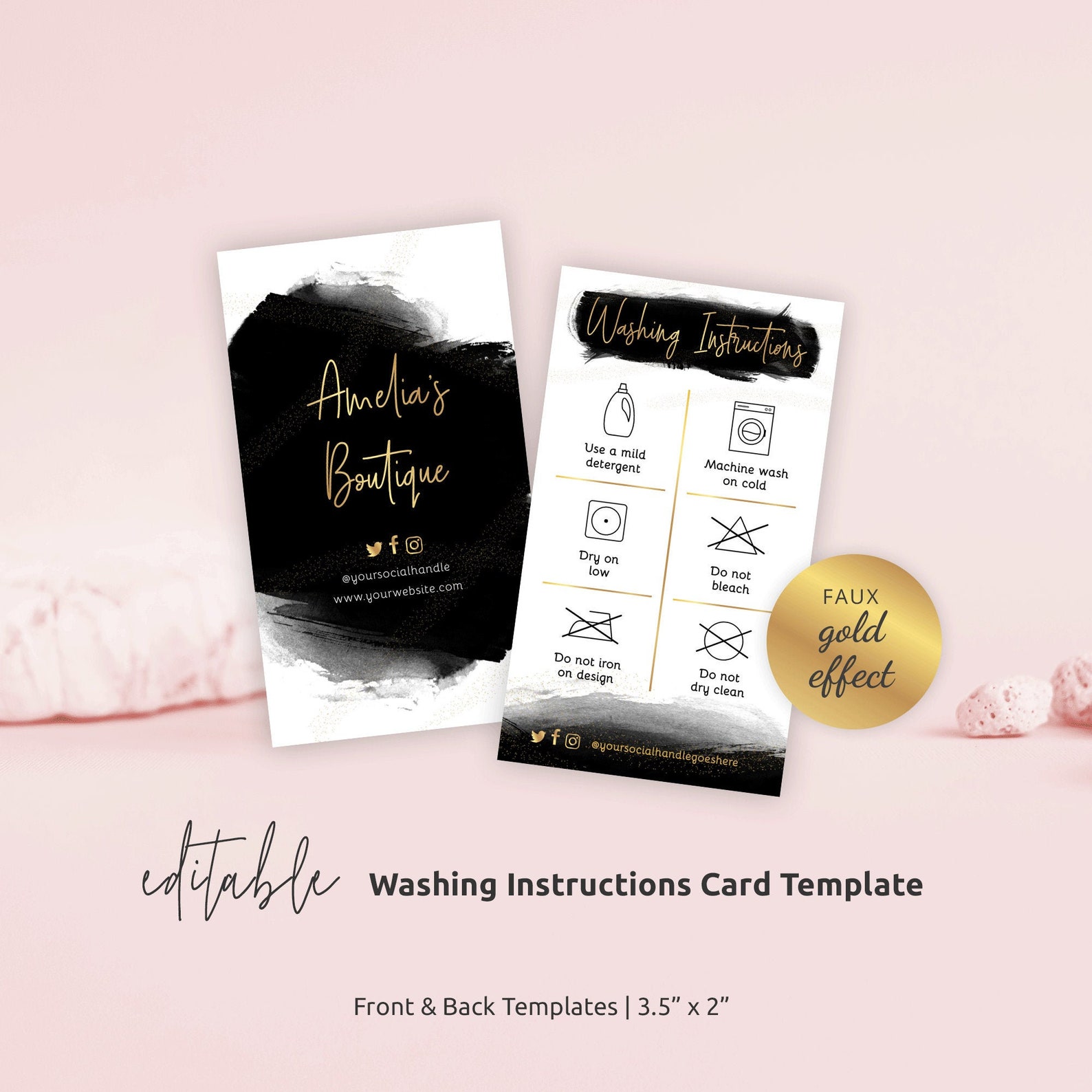 Clothing Washing Instructions Template Customizable T-shirt - Etsy