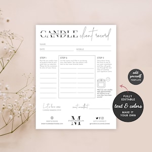 Candle Class Customer Form Template, Candle Making Course Client ...