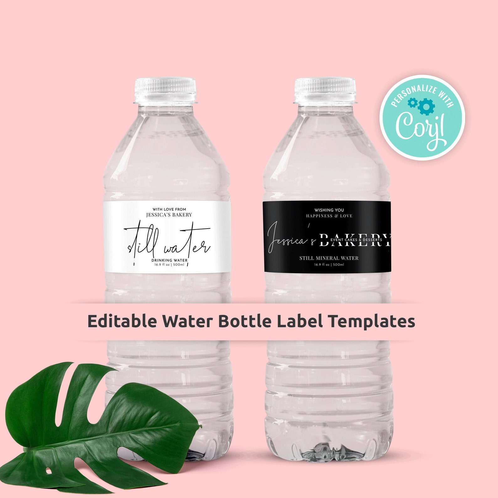 Minimalist Water Bottle Label Template Editable Still Water - Etsy