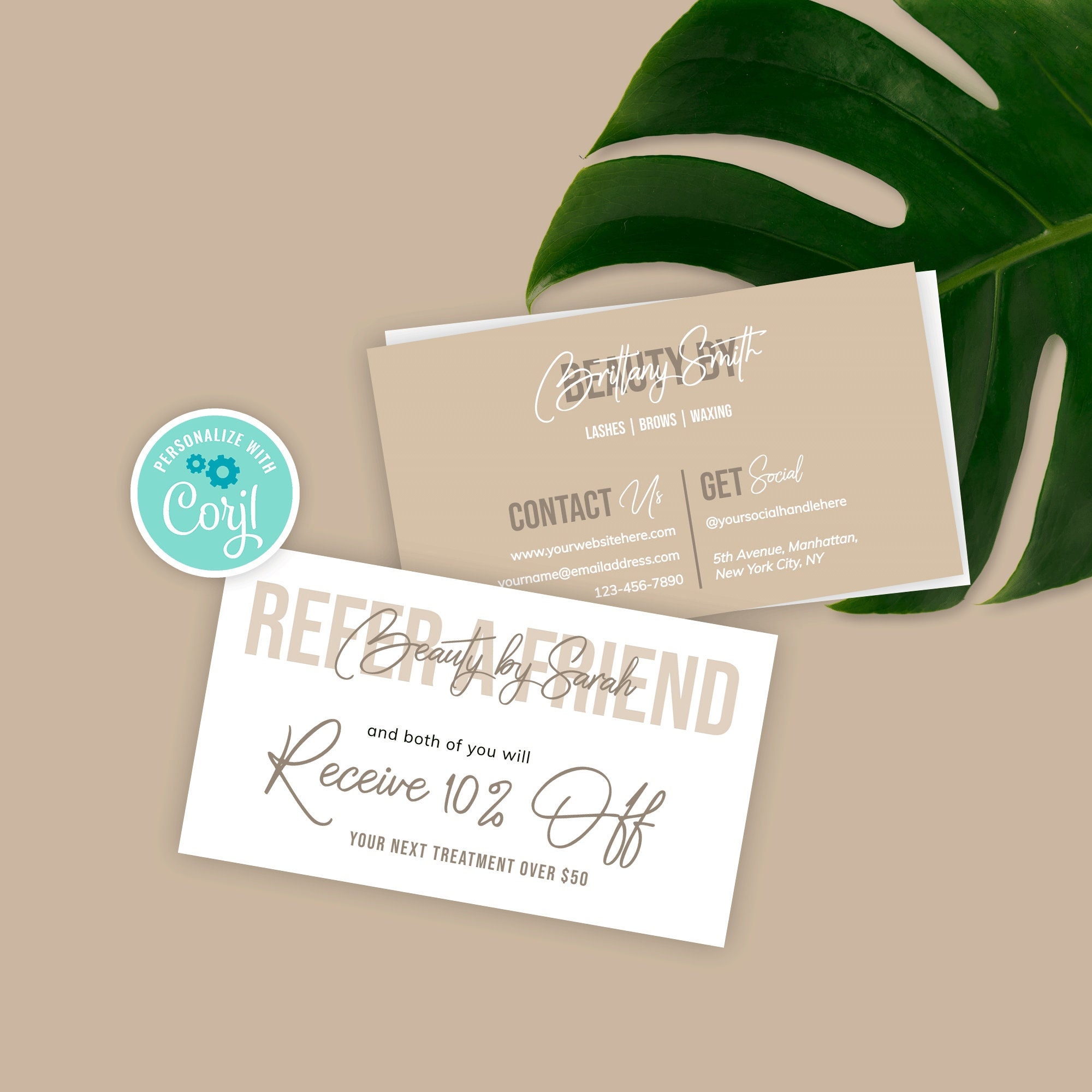 Refer a Friend Template Editable Client Referral Card - Etsy