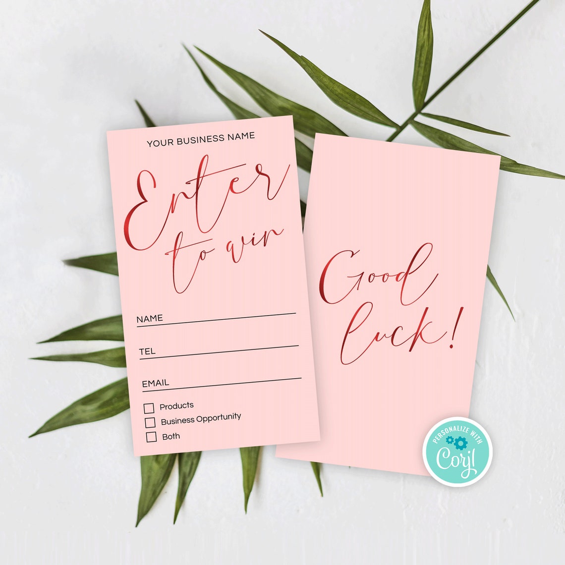 Feminine Prize Draw Ticket Template Editable Raffle Coupon - Etsy