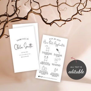 Hair Oil Application Guide, Editable Hair Oil Care Card, DIY Hot Oil ...