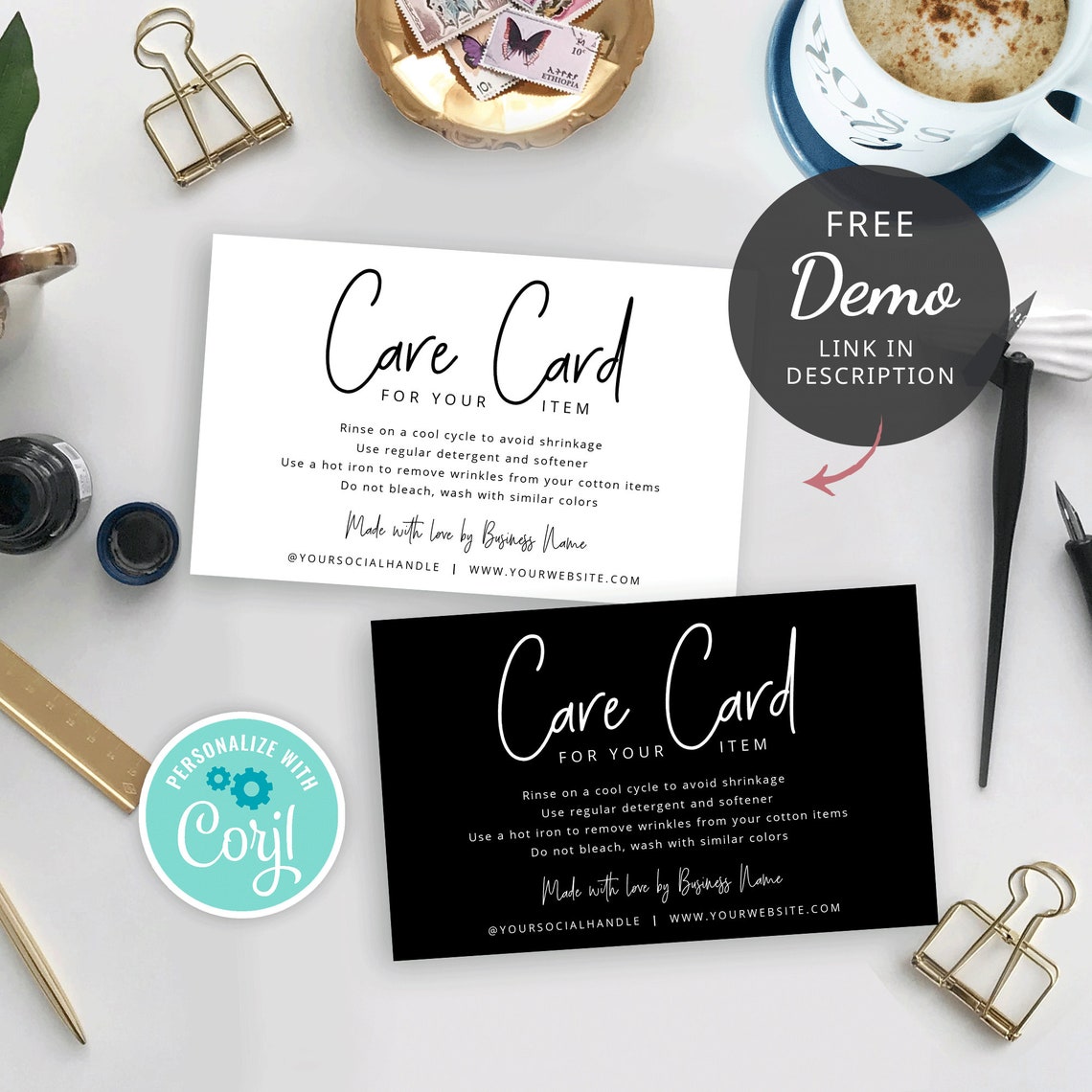Printable Care Card Template Customizable Care Guide Design | Etsy