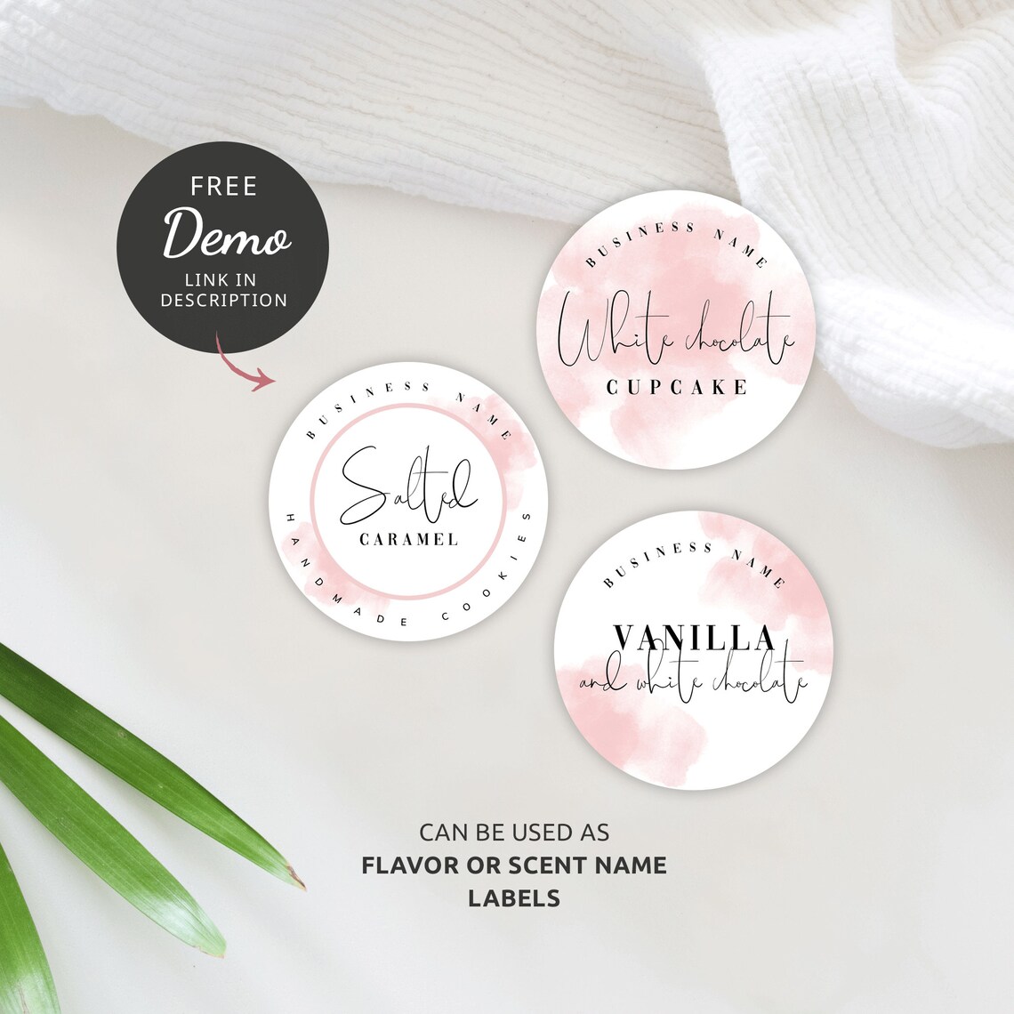 Feminine Flavor Sticker Template Customizable Scent Name - Etsy