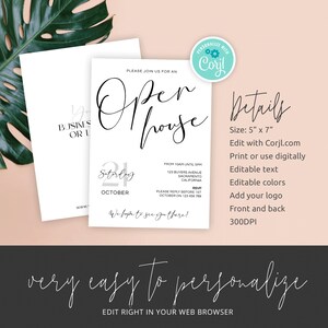 Editable Open House Invite Template, Minimalist Real Estate Event ...