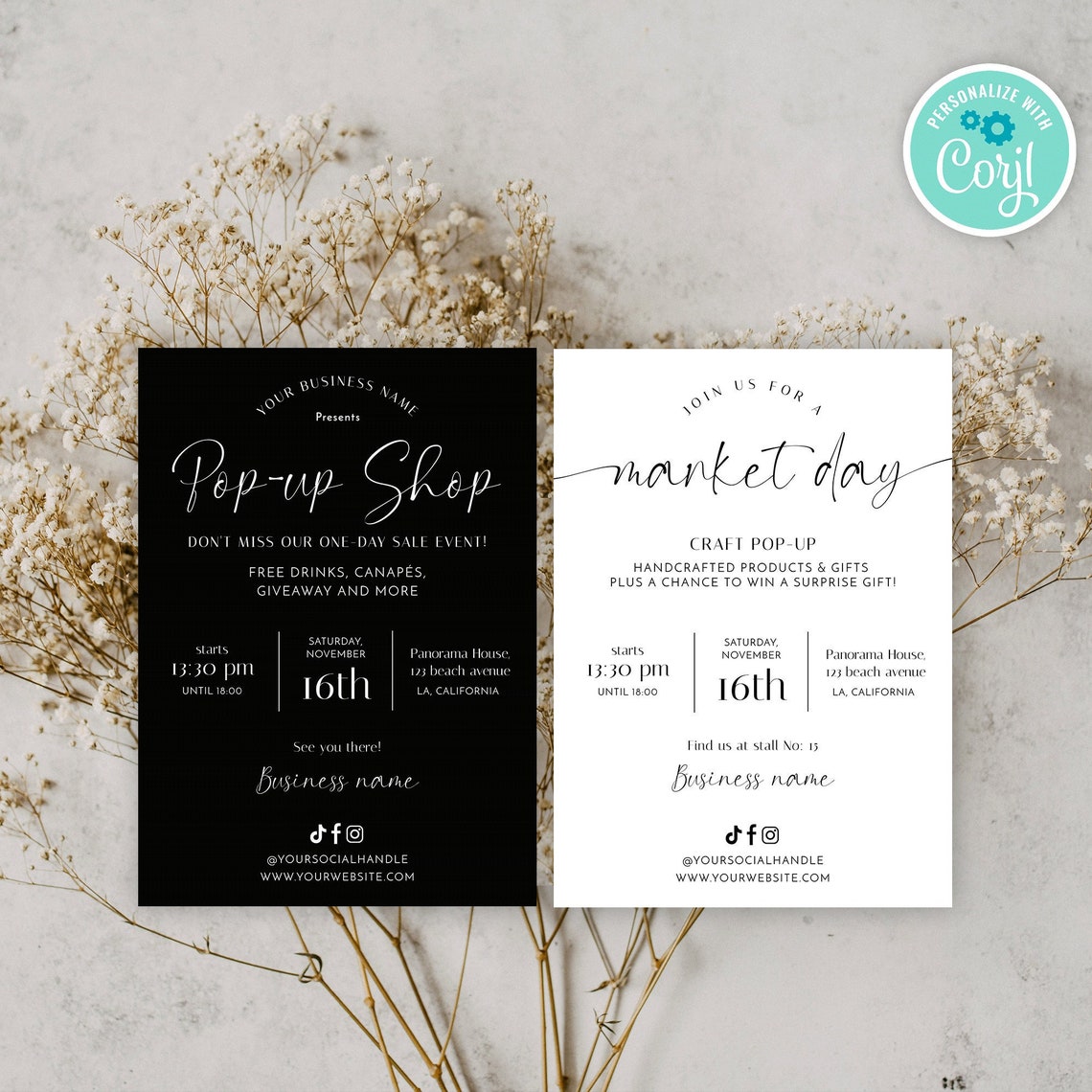 Market Day Flyer Template Editable Pop up Shop Leaflet - Etsy
