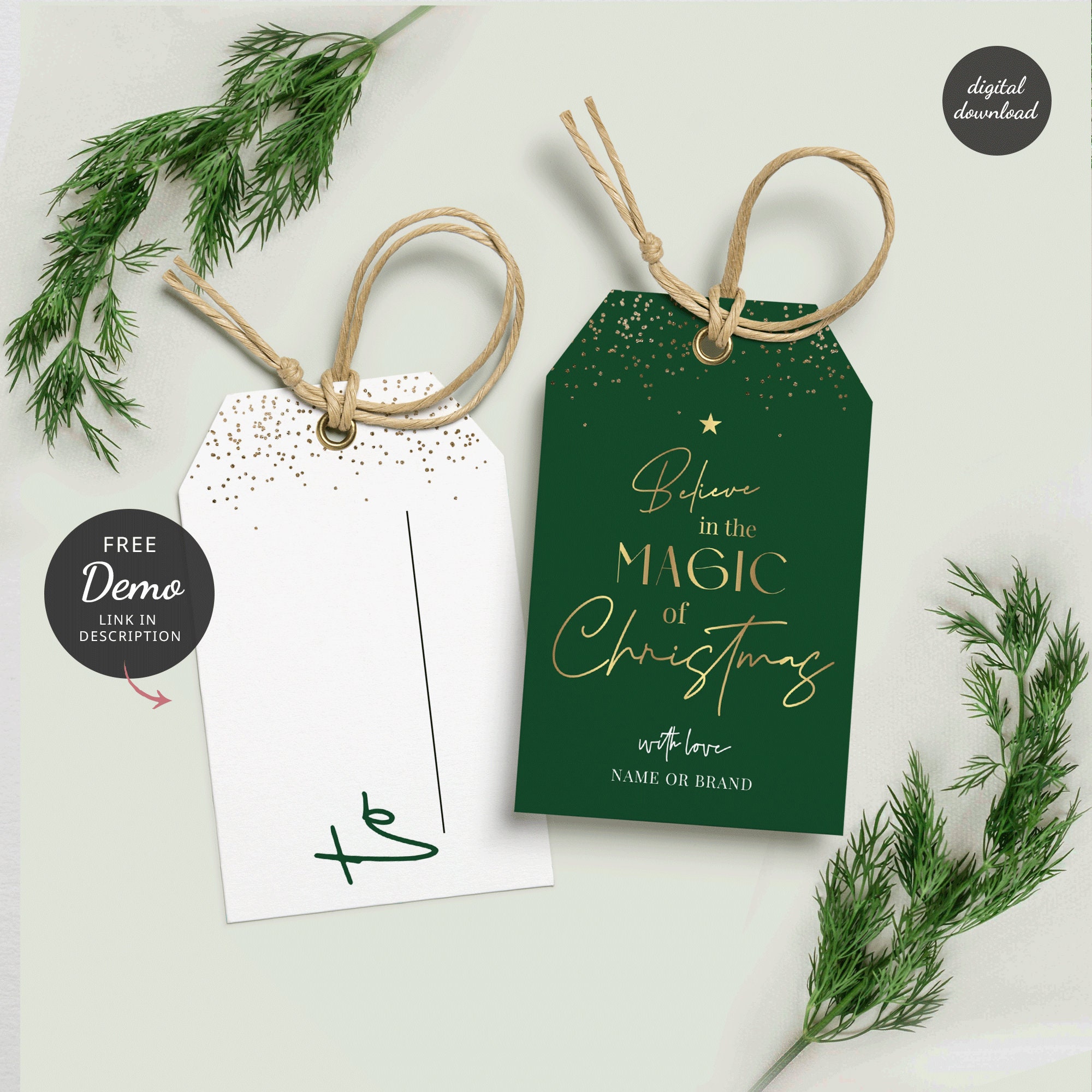 DIY Christmas Gift Tag Template Editable Holiday Hang Tag - Etsy
