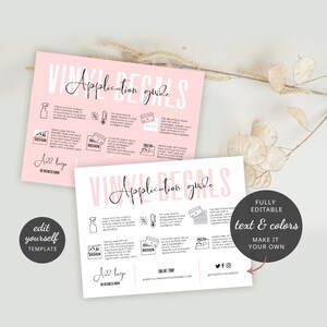 Decals Customer Guide Template, Editable Vinyl Stickers Application ...