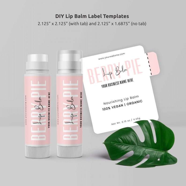 Lip Balm Tube Label Template, Editable 5g Lipstick Container Packaging ...