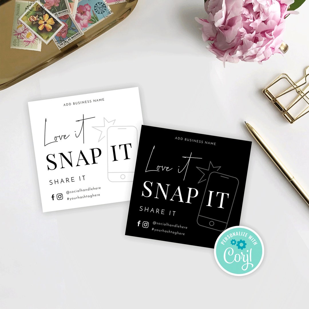 Editable Snap and Share Template, Minimalist Share on Social Media ...