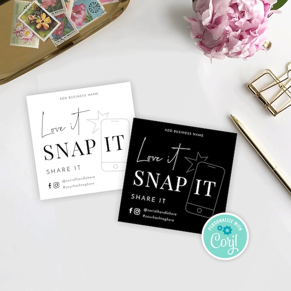Editable Snap and Share Template Minimalist Share on Social - Etsy