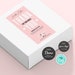 Feminine Box Shipping Label Template, Custom Box Seal Sticker ...