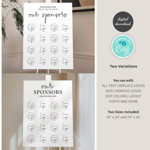 Event Sponsors Logos Sign Template, Minimalist Fundraiser Donors List ...
