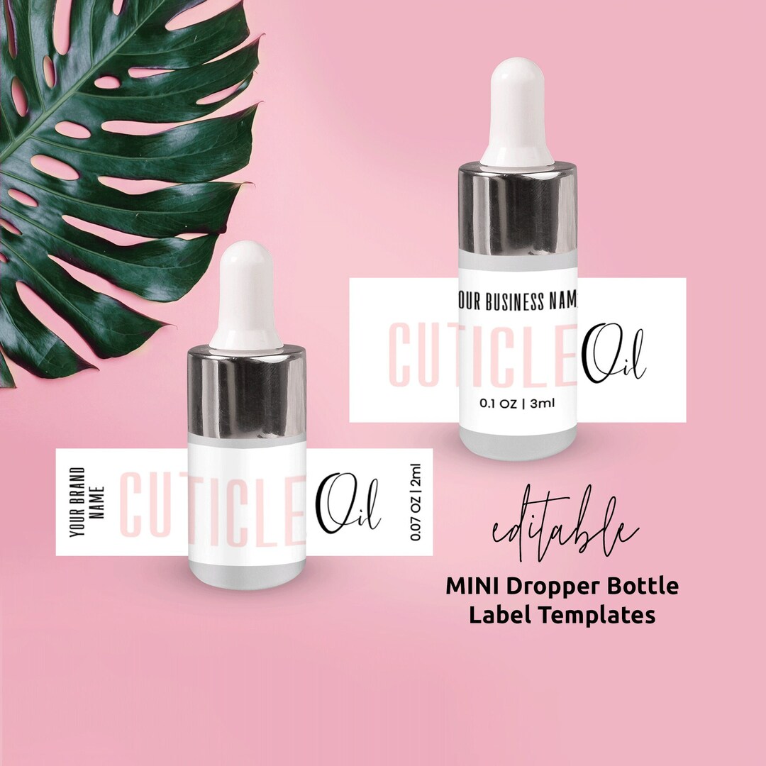 Cuticle Oil Bottle Wrapper Label Template, Custom 1ml 2ml 3ml 5ml MINI ...