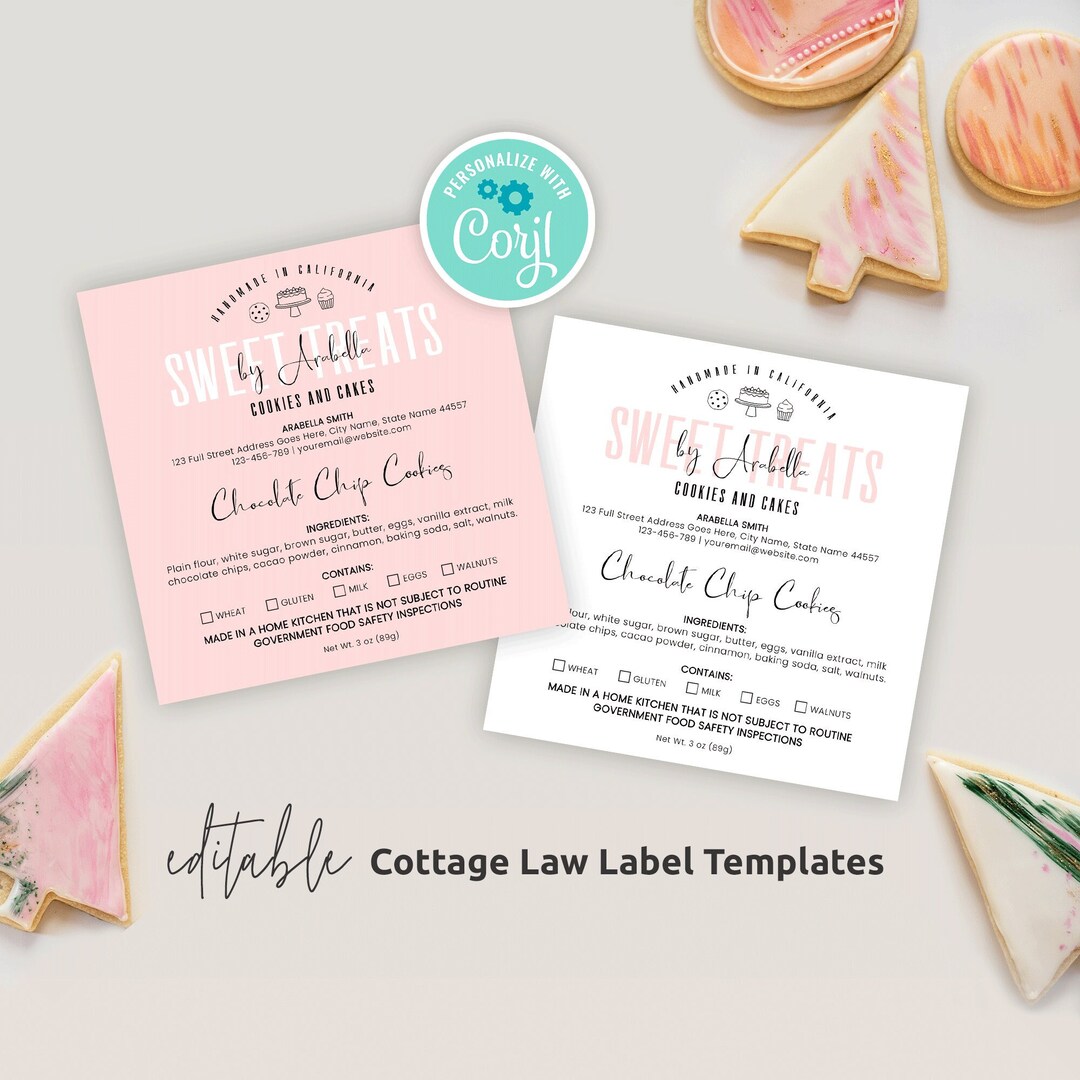 Food License Label Template, Custom Cottage Law Labels Design ...