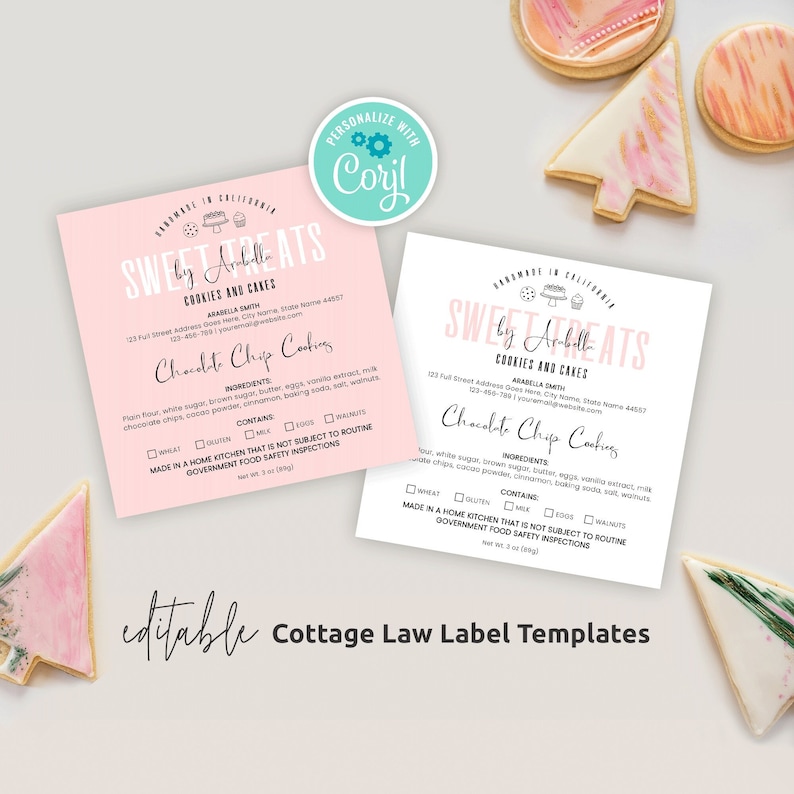 Food License Label Template Custom Cottage Law Labels Design - Etsy