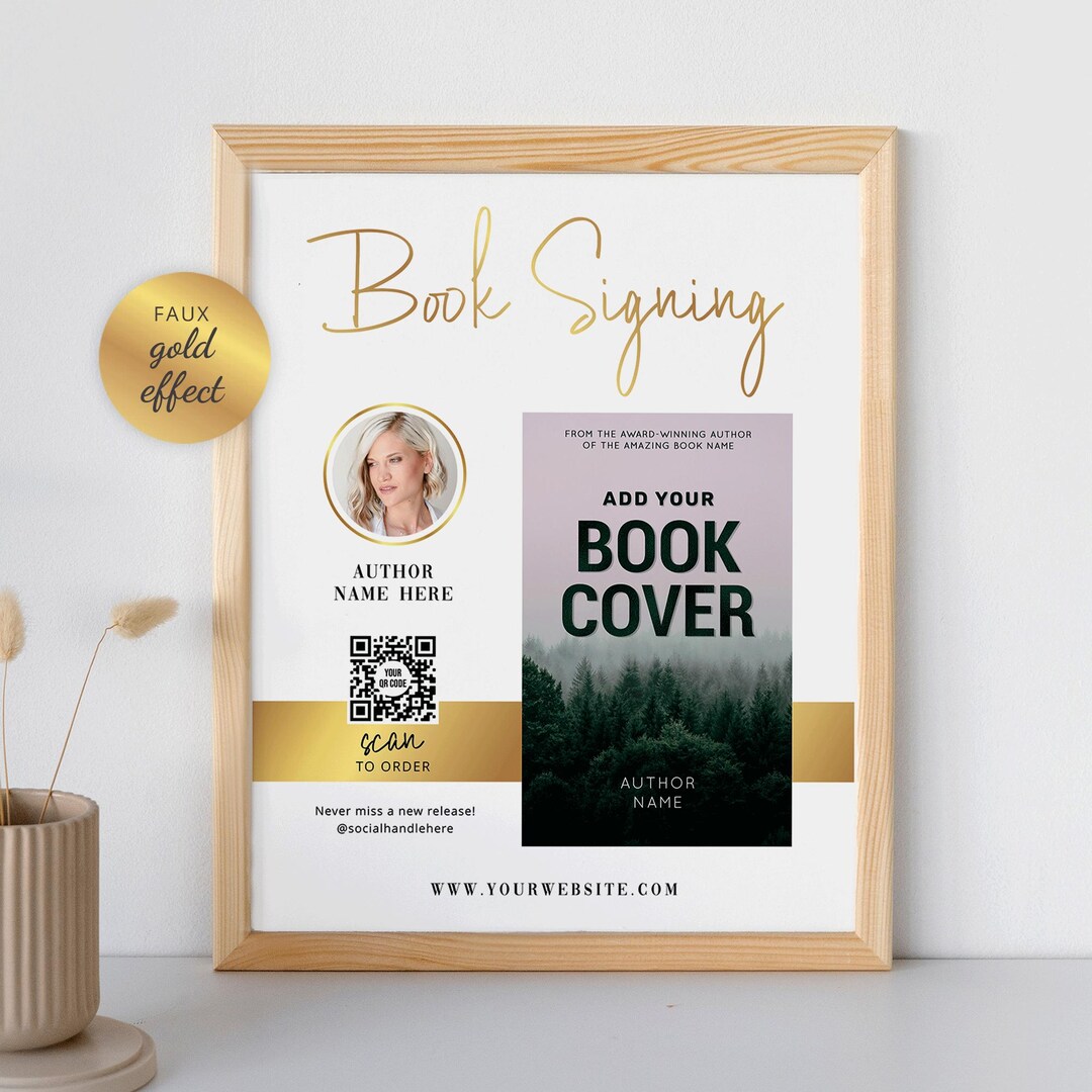 Book Launch Table Sign Template, Custom Book Signing 8x10" Poster ...