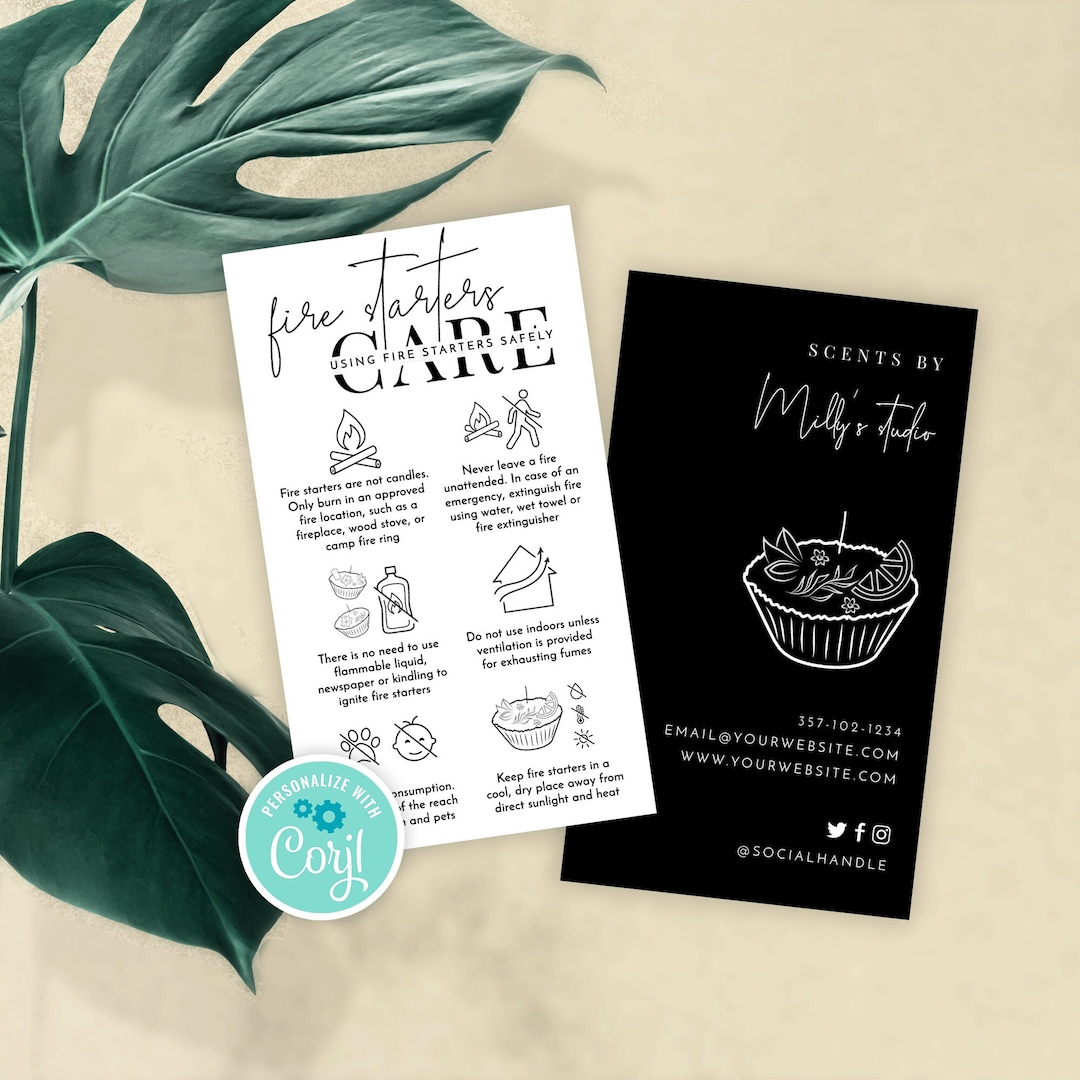 Fire Starters Safety Guide Template, Customizable Wax Firelighters Care ...