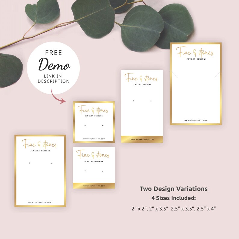 Printable Jewelry Display Cards Faux Gold Earrings Display - Etsy