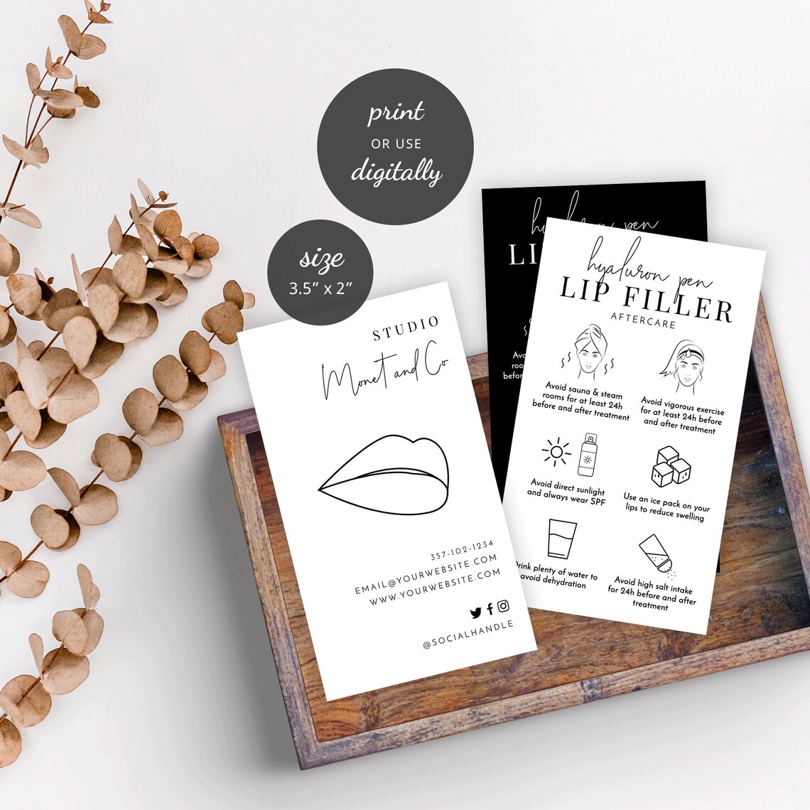 Lip Filler Aftercare Template Editable Hyaluron Pen Lip - Etsy