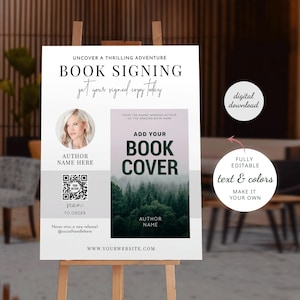 Book Signing Board Template, Minimalist Book Promotion Poster Design ...