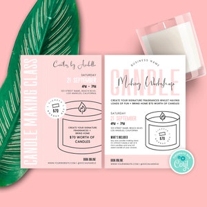 Candle Making Marketing Template, Feminine Candle Class Promo Flyer ...