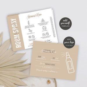 Modern Room Spray Safety Guide Template, Custom Room Mist Care Cards ...