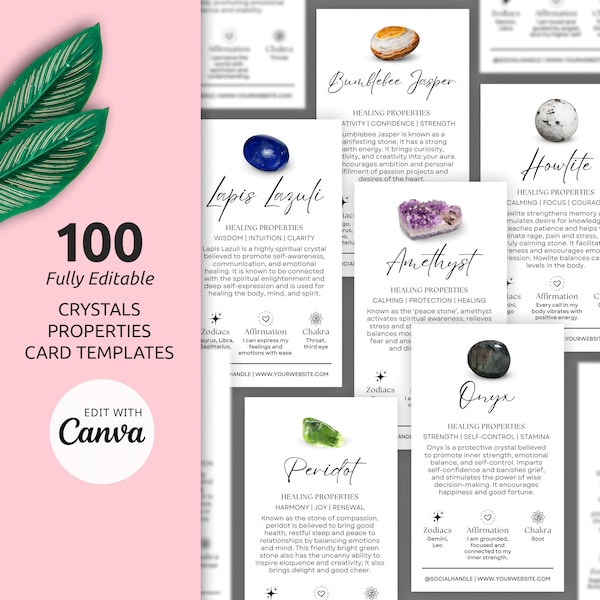 Printable Crystal Cards - Etsy