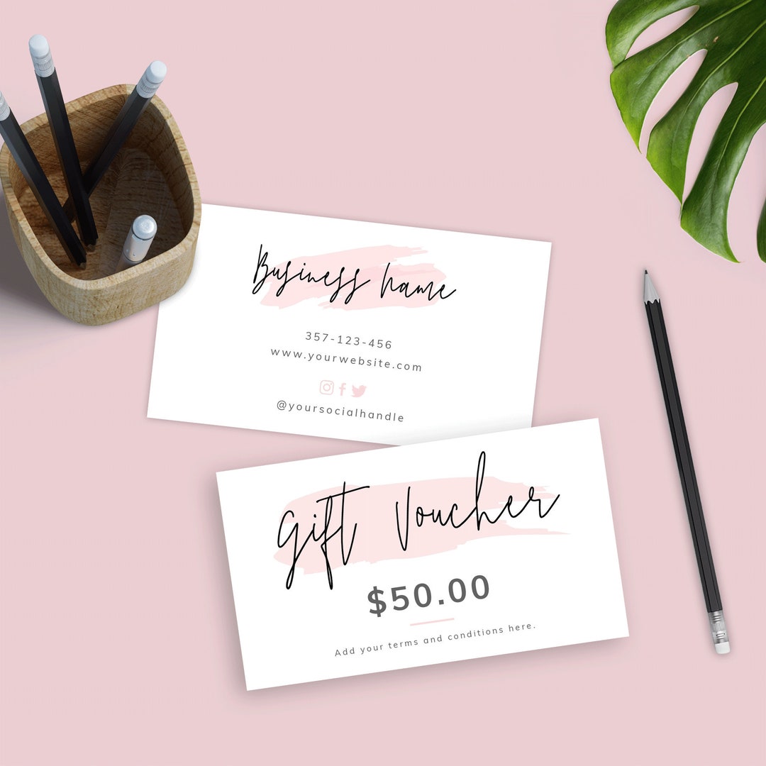 MINI Gift Voucher Template, Editable Gift Card Design, Small Gift ...