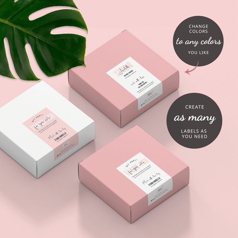 Editable Box Seal Label Template, Feminine Packaging Seal Sticker ...