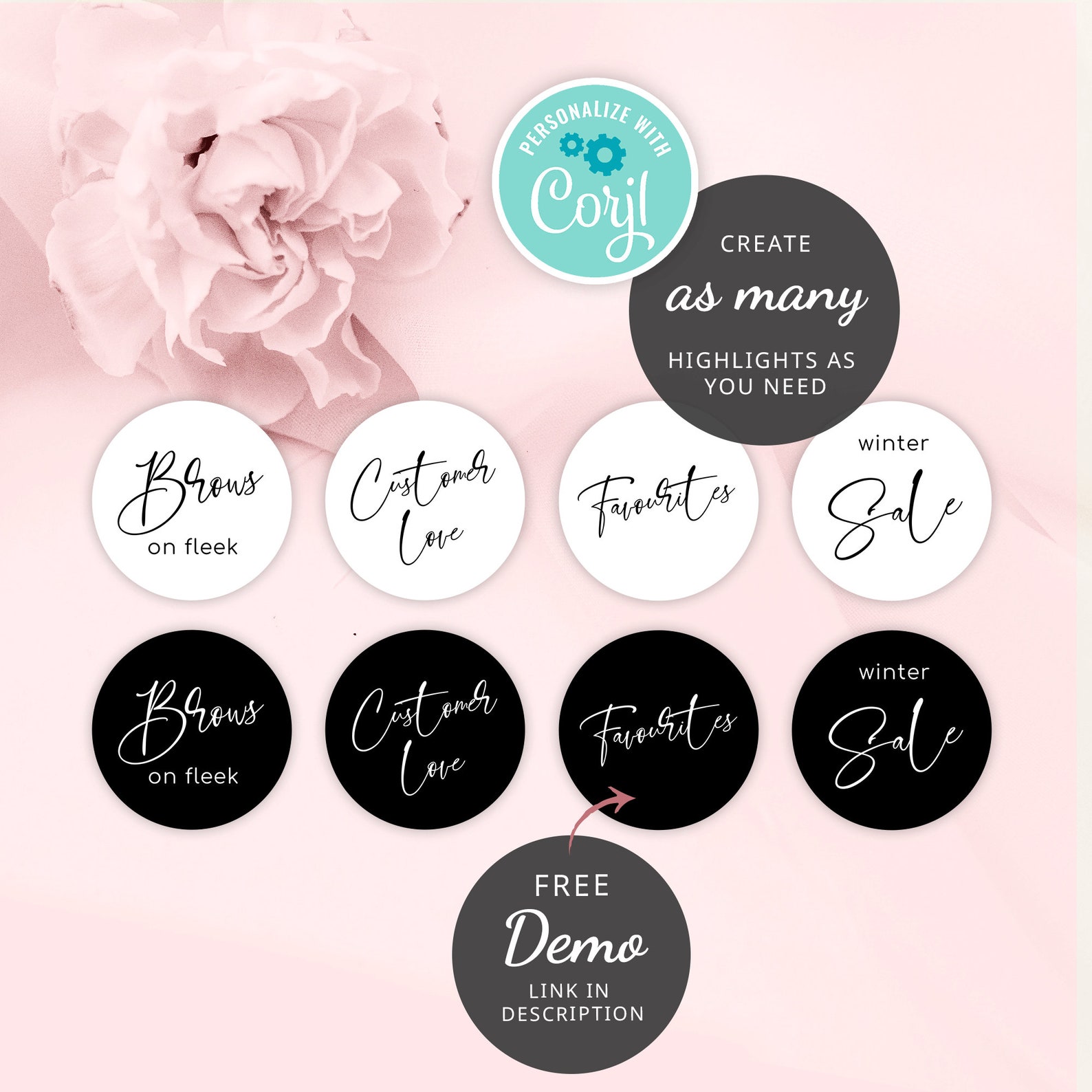 Editable Instagram Highlights Instagram Story Cover Template - Etsy