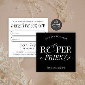 Elegant Refer a Friend Template, Editable Business Referral Business ...