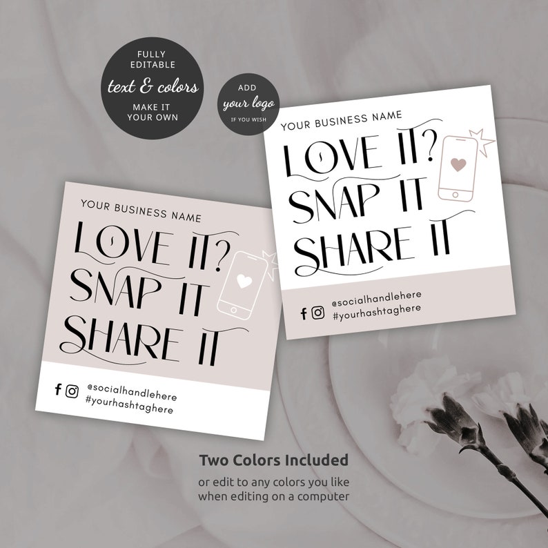 Custom Love Snap Share Card Template, Modern Share on Social Media ...