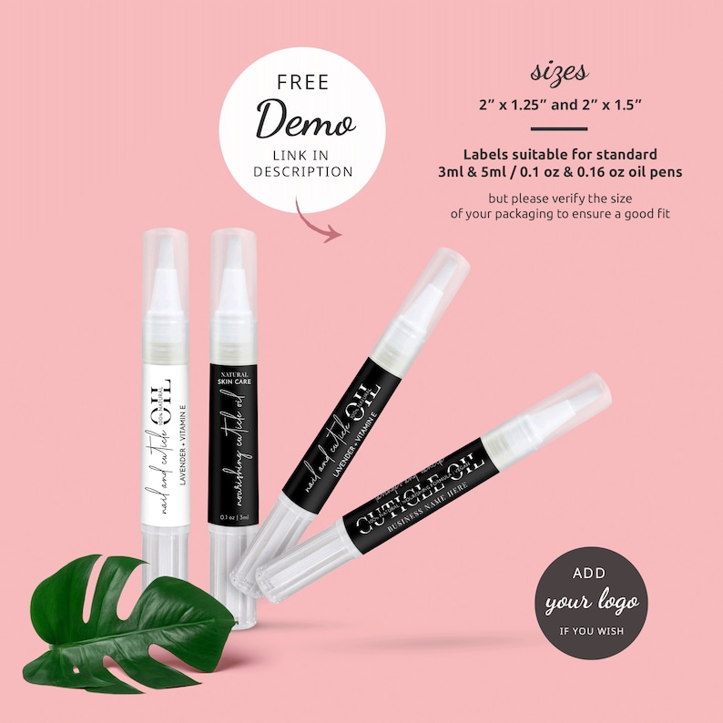 Cuticle Oil Pen Label Template, Editable Cosmetic Twist Tube Wraparound ...
