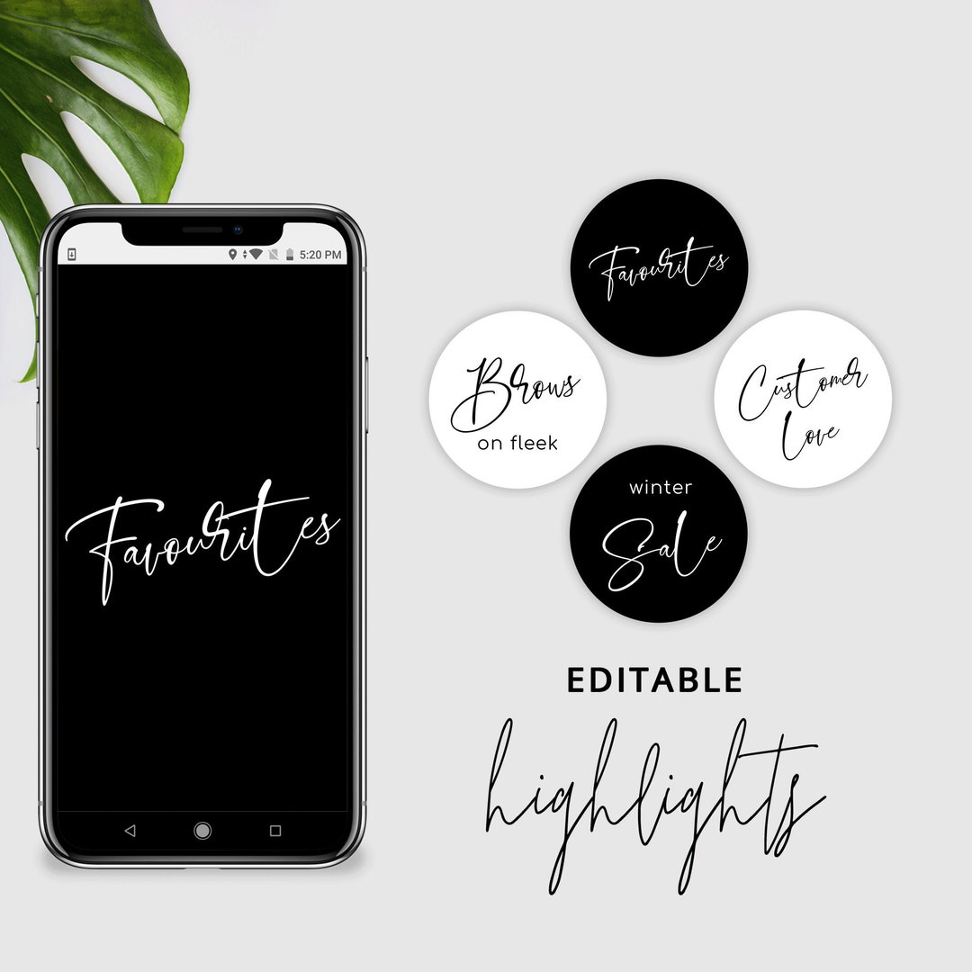 Editable Instagram Highlights, Instagram Story Cover Template, DIY ...