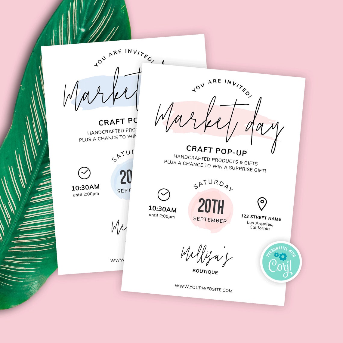 DIY Market Day Flyer Template Pop up Shop Leaflet Feminine - Etsy