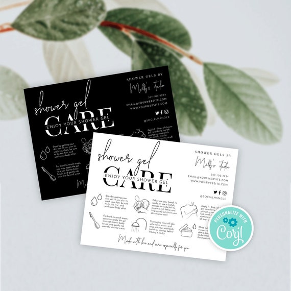 Shower Gel Application Guide Template Editable Body Wash Care - Etsy