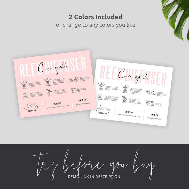 Reed Diffuser Care Guide Template Custom Room Diffuser Care - Etsy