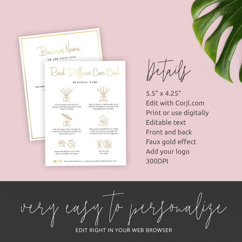 Instant Reed Diffuser Care Card DIY Room Diffuser Care Guide - Etsy