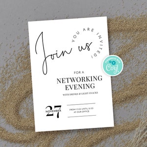 Networking Event Invitation Template, Minimalist Meet & Greet Flyer ...