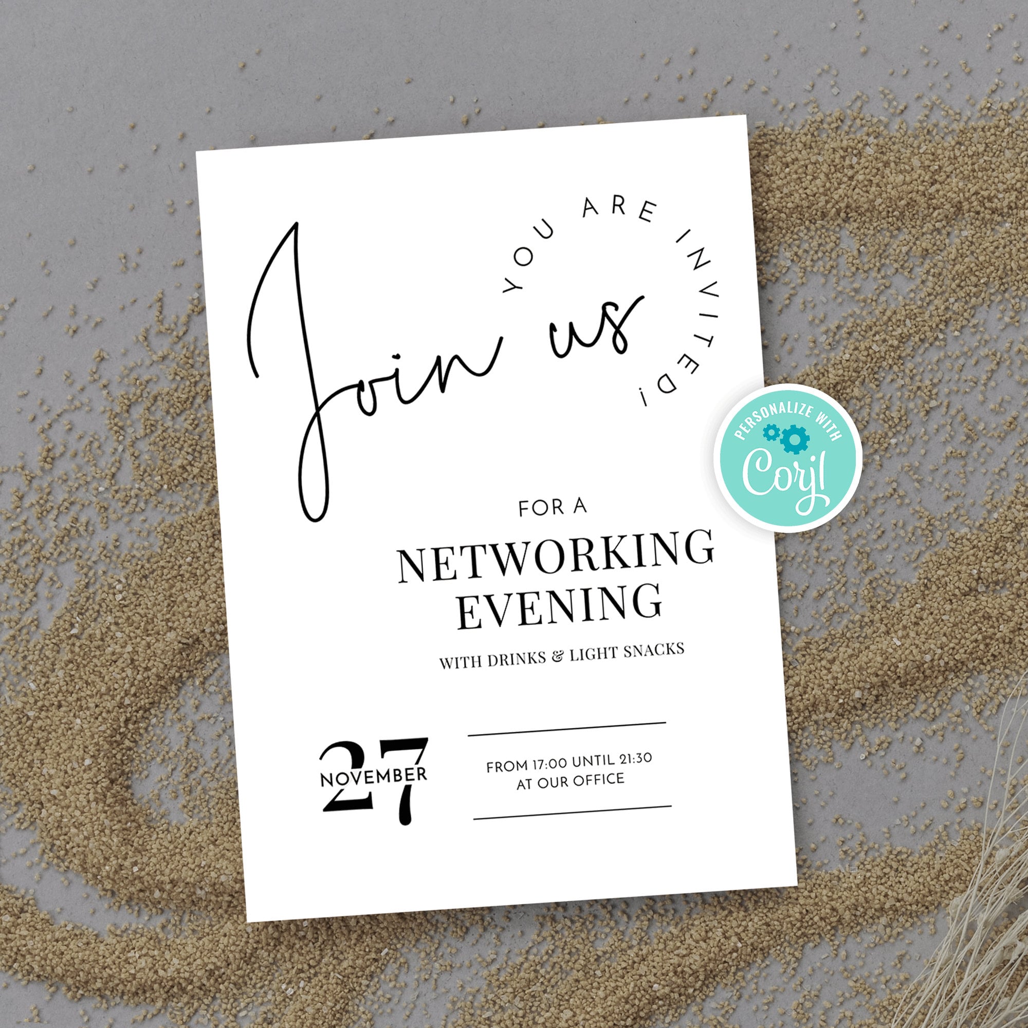 Networking Event Invitation Espresso Martini (Customizable Template)