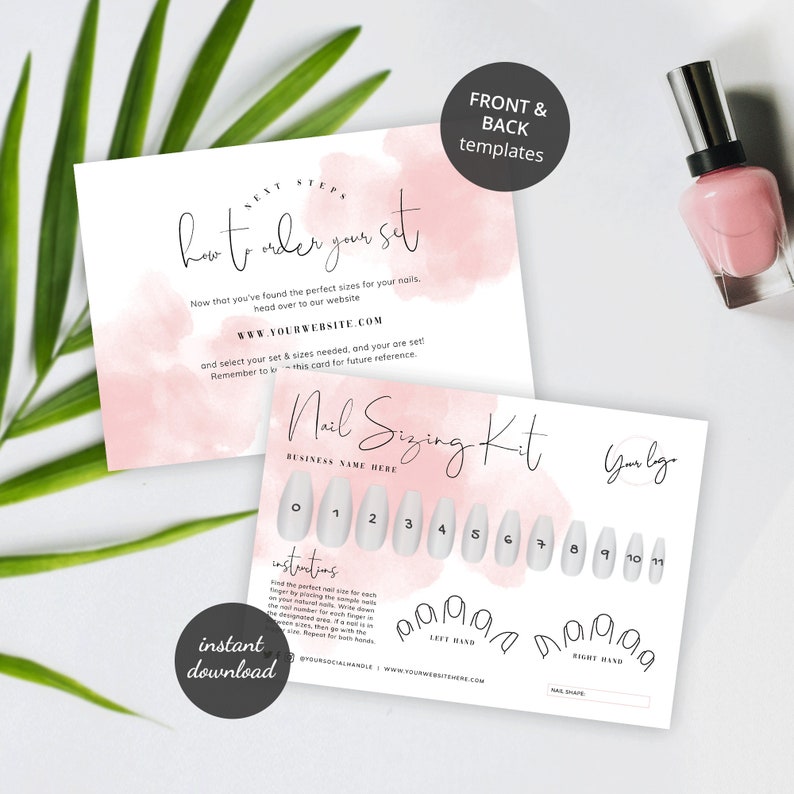 Nail Sizing Kit Template Custom Artificial Nails Sizing - Etsy