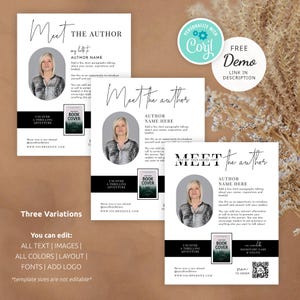 Meet the Author 8x10" Sign Template, Custom Book Promotion Poster ...