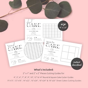 Round & Square Cake Cutting Guides, Editable Wedding Cakes Cutting ...