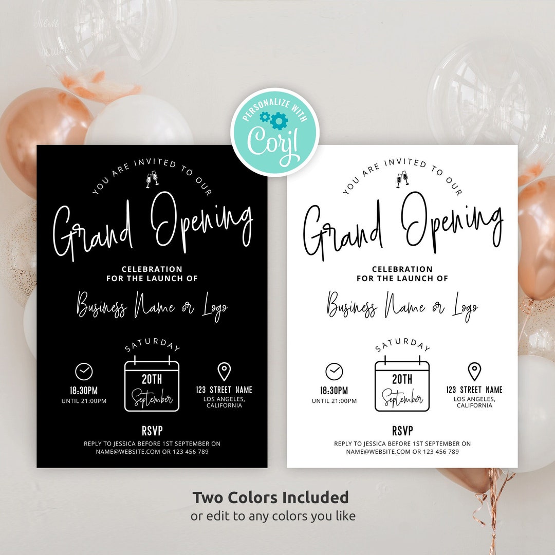 Grand Opening Flyer Template, Business Launch Event Invite Design ...